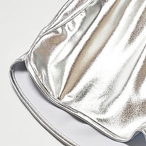 Metallic Shorts for Big Girls Gymnastics Dance Shorts Shiny Sliver Hot Pants 12-13