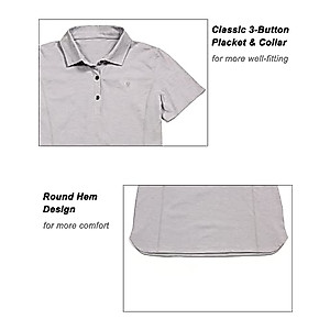 Little Donkey Andy Women's Quick Dry Lightweight Golf Polo Shirt Short Sleeve Moisture Wicking Tees Light Gray M