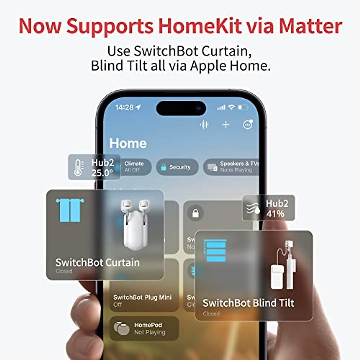 SwitchBot Hub 2 (2nd Gen), Work as a WiFi Thermometer Hygrometer, IR Remote Control, Smart Remote and Light Sensor, Link SwitchBot to Wi-Fi (Support 2.4GHz), Compatible with Alexa&Google Assistant