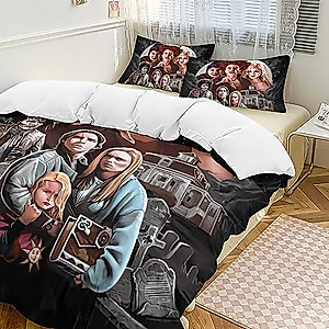 ggtg Hocus Pocus 3-Piece Bedding Set Soft Microfiber Sheet & Pillowcase Sets Full Size Sheet Set 90"x90"