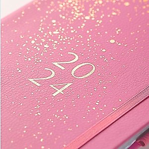 Busy B A5 To Do Diary January to December 2024 - Pink - Faux Leather Week to View Diary with Notes, Tear-Out Lists & Pockets