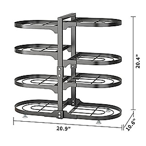 Wisdom Star 8 Tier Pots and Pans Lid Organizer Rack Holder, Adjustable Pot Organizer Rack for Under Cabinet, Pot Rack for Kitchen Organization and Storage, Black
