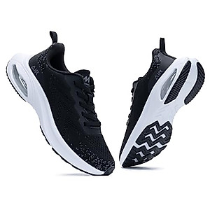 JARLIF Air Running Shoes for Women Athletic Tennis Shoes Breathable Lightweight Sport Shoes Supportive Walking Gym Jogging Sneaker Black 9