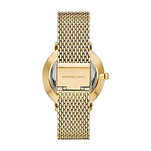 Michael Kors Women's Pyper Stainless Steel Quartz Watch with Stainless-Steel-Plated Strap, Gold, 18 (Model: MK4339)