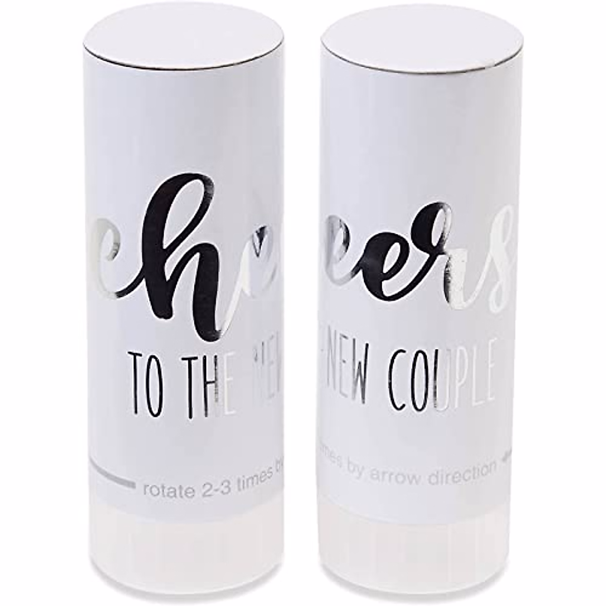 20 Pack Silver Foil Confetti Party Shakers for Wedding Reception, Engagement, Bulk Set (White, 1.5 x 4.3 In)