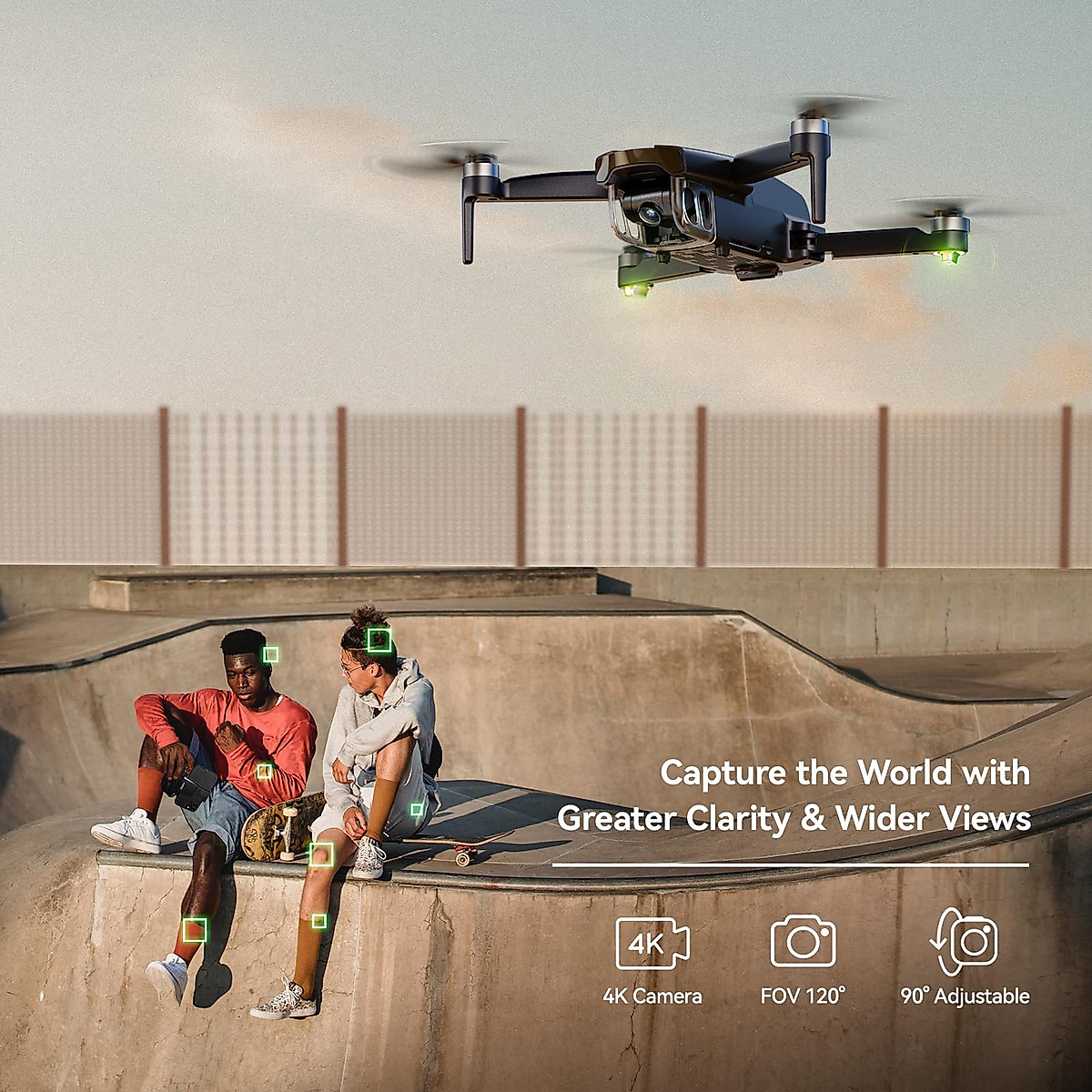 Ruko F11GIM Drones with 2-Axis Gimbal EIS 4K Camera for Adults, 2 Batteries 56 Min Flight Time, Level 6 Wind Resistance, FPV Brushless Motor, GPS Auto Return Home Compliance with FAA Remote ID
