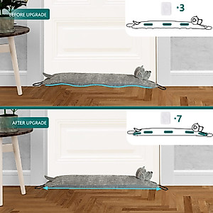 Marwood Under Door Draft Stopper Decorative Wind Stopper 36 inch for Door & Window, Weighted Animal Air Draft Stopper Snake Noise Blocker for Bottom of Door with Hanging Loops - Grey Dog