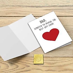 GYYsweetus Card for Father, Birthday Card for Dad, Fathers Day Card from Son Daughter, Funny Scratch Father’s Day Card, Gift for Father