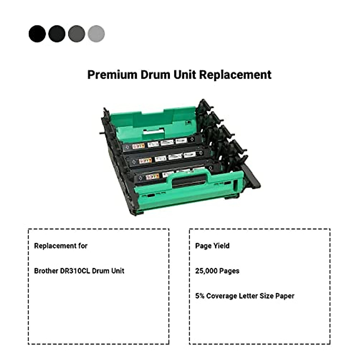 Drum Unit DR310CL Compatible Toner Laser Imaging Cartridge Replacement for Brother MFC-9460CDN,9465CDN,9055CDN