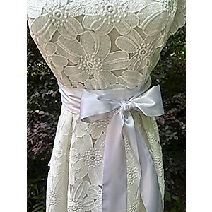 LORDRIE Wedding Satin Sash Bridal Belts For Special Occasion Dresses (White)
