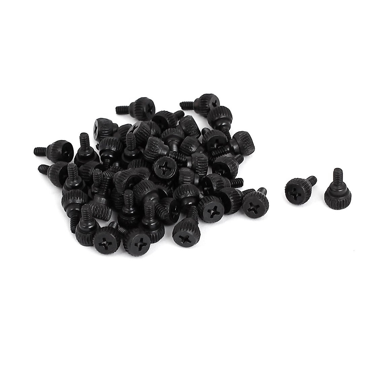 uxcell PC Computer Case Thumbscrews 6#-32 M3.5 Thumb Screws Black 50 Pcs