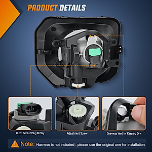 Nilight Fog Lights Assembly Compatible with 2016 2017 2018 2019 2020 2021 2022 2023 Toyota Tacoma SR SR5 Model Only Fog Light Replacement Clear Len Driver and Passenger Side, 2 Years Warranty