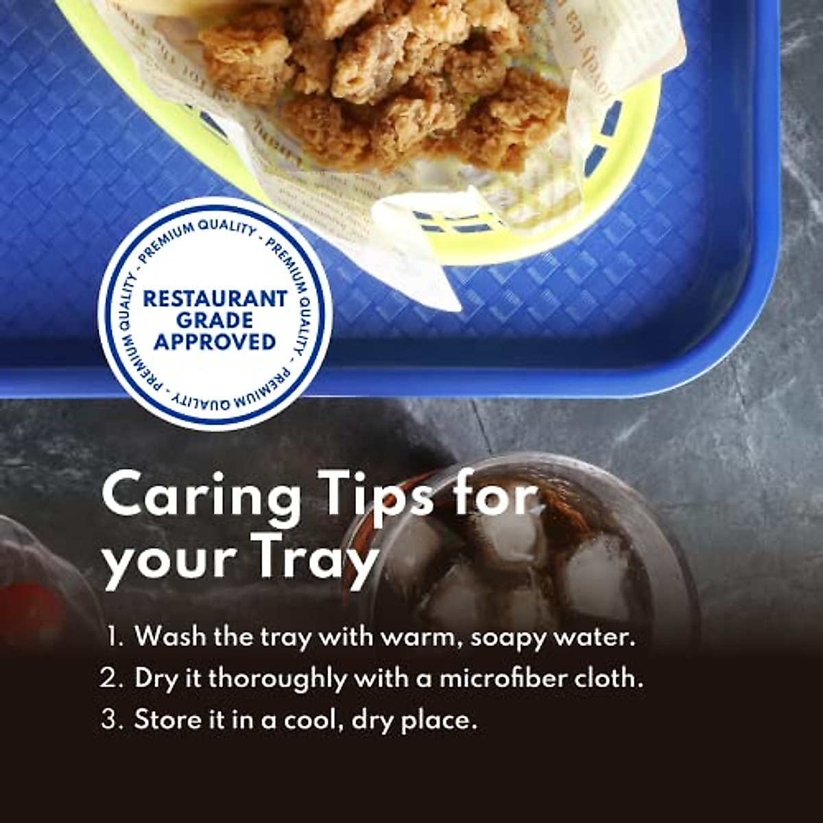 New Star Foodservice 24814 Orange Plastic Fast Food Tray, 14 by 18-Inch, Set of 12