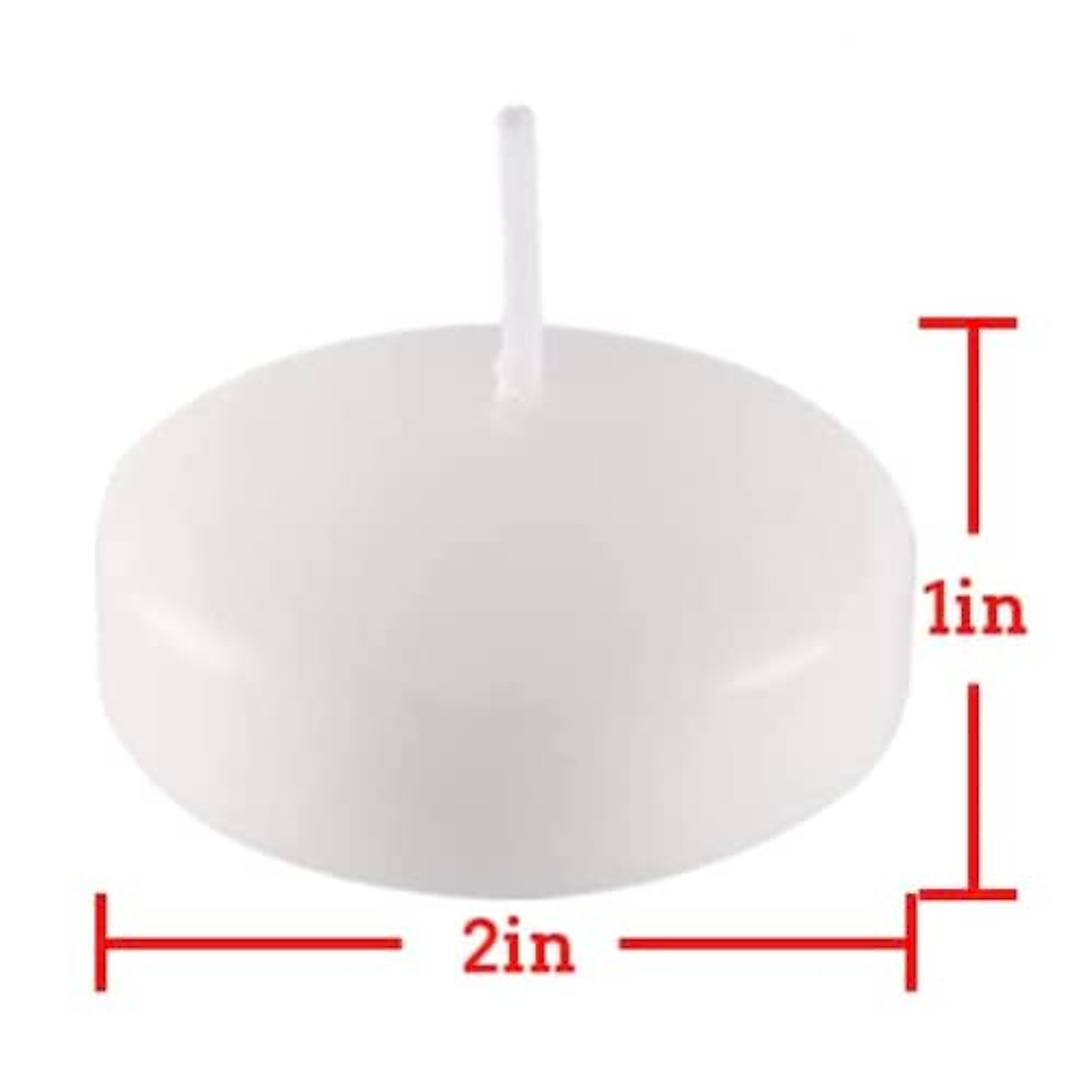 24 Pack Floating Candles, 2 Inch White Unscented Dripless Burning Candles, Simply Floating Candles, Special Events, Holiday Festivities, Party, Valentine's Day, Wedding (2 inch (24 Pack), White)