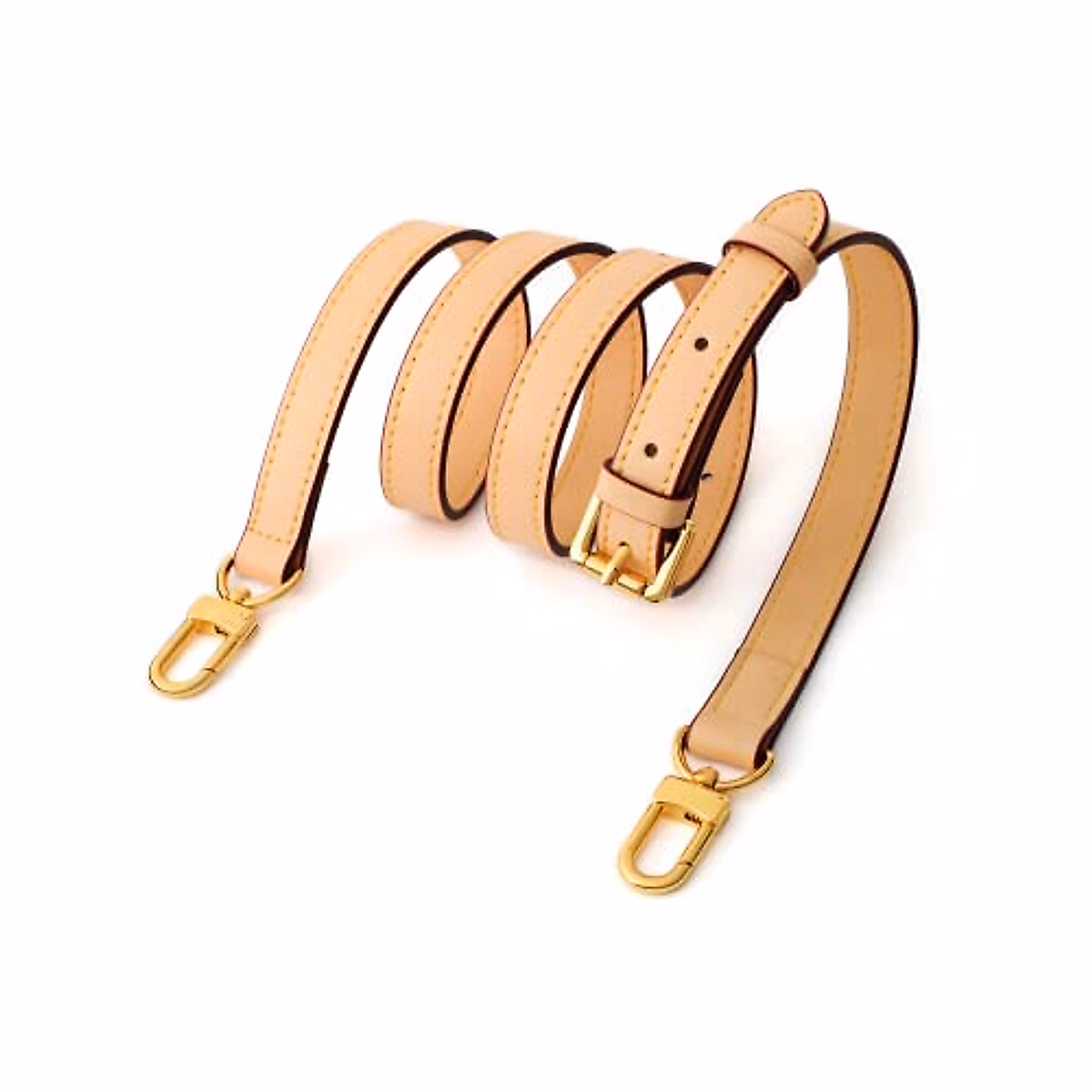 GOXTECH Vachetta Leather Adjustable Crossbody Strap for ， women's crossbody handbags (Beige)