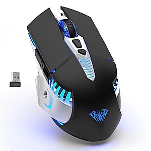 AULA SC200 Wireless Gaming Mouse, Rechargeable, Bluetooth 5.0, RGB LED Backlit, Multi-Device, Black