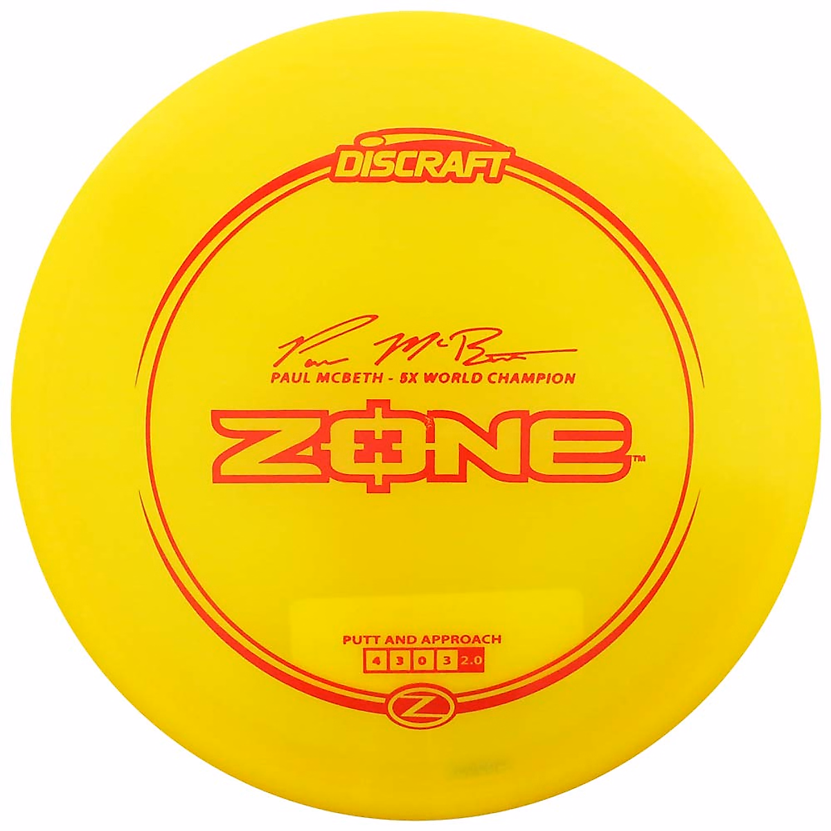 Discraft Paul McBeth Elite Z Zone | Overstable Putt & Approach Disc | Scramble Out of Any Position | Trusted by the Pros | Discraft Zone Disc Golf Approach Disc | Weight - 174g (Colors may vary)