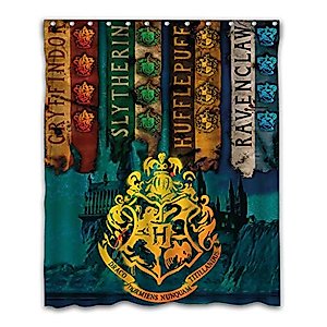 NECCI Custom Magic School Flag Design Waterproof Fabric Shower Curtain for Home Bathroom Decoration 60x72 Inch