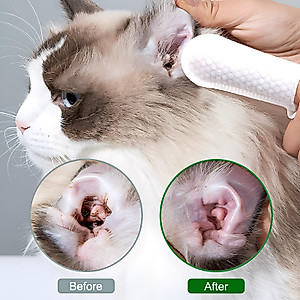 Xaarty Ear Cleaning Wipes for Dogs & Cats, Gently Remove Wax & Debris, Reduce Ear Inflammation, Finger Set Cellular Network Design, Rich in Fermented Coconut Oil and Aloe Vera, All Natural, 50 Count