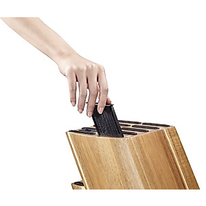 ZYLISS Control Wooden Knife Block - Kitchen Cutlery Storage - Knife Block Without Knives - 16 Slots With Steak Holders