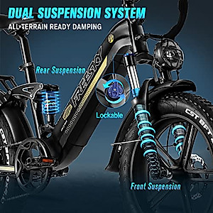 FREESky Step-Thru Electric Bike for Adults 750W High-Speed Motor 48V 15AH Samsung Cell Battery, 20" Fat Tires Ebike 28MPH 35-80Miles Electric Commuter/City Cruiser Bike for Women,