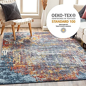 Artistic Weavers Eira Modern Abstract Area Rug,5'2" x 7',Blue/Orange