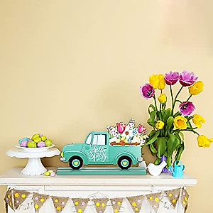 4 Pcs Hello Spring Table Decorations Easter Spring Table Centerpieces Enjoy The Ride Wooden Signs Spring Decorations for Home Wooden Letter Blocks Spring Party Ornament Farmhouse Rustic Table Decor