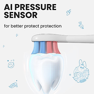 Oclean Kids Air 2 Electric Toothbrush with 4 Brush Heads and Ultra Quiet Rechargeable Toothbrush,2.5H Fast Charge for 40 Day Use,2 Min Built-in Timer, Gifts for Kids Age 6+ Teens Boys Girls-Blue