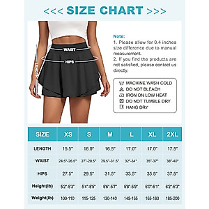IUGA Tennis Skirts for Women with Pockets Shorts Athletic Golf Skorts Skirts for Women High Waisted Running Workout Skorts Black