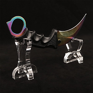 HHUXIUE Knife Display Stand knife stand Plexiglass tabletop Knife collectible knife display stand Kitchen Small Knife Holder Single Knife Rustic Cabin Home Decor (1 pack)