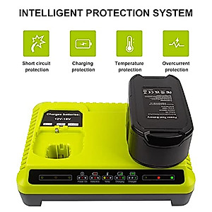 Fancy Buying 2Port P117 Dual Chemistry 18V Replacement Battery Charger for Ryobi 18V Battery ONE+ P117 P118 for Ryobi 18V Max Lithium NiCd Battery P100 P102 P103 P105 P107 P108 Ryobi Fast Charger