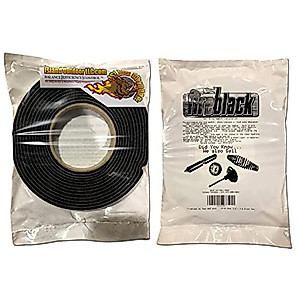 Fireblack® Hi Temp BBQ smoker Gasket Self Stick 15 ft High Heat 1/2 x 1/8 Black