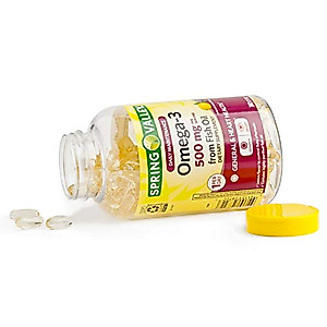 Spring Valley Omega-3 500 mg from Fish Oil Heart Health, Lemon, 360 Softgels