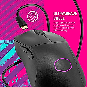 Cooler Master MM731 Wireless Gaming Mouse Black, Adjustable 19,000 DPI, Palm|Claw Grip, 2.4GHz|Bluetooth, PixArt Optical Sensor, Ultraweave Cable, PTFE Feet, RGB Lighting (MM-731-KKOH1)