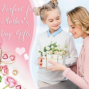 Lincia 12 Pcs Paper Flower Gift Bags Wedding Bouquet Flower Box with Handle Flower Boxes for Arrangements Gift Wrapping Bags Florist Handbag for Gift Wedding Baby Shower Party (Black, White, Pink)