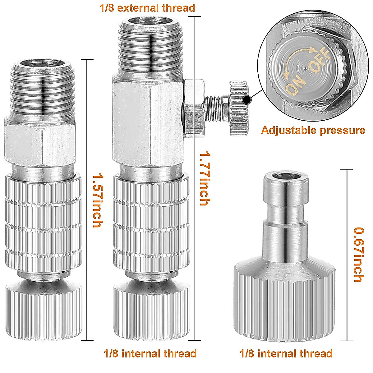 15 Pieces Airbrush Adapter Set Airbrush Quick Release Coupling Disconnect Adapter Kit Airbrush Quick Release Disconnect Fitting Connector Set Female Connectors for Air Compressor and Airbrush Hose