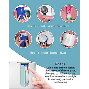 Sublimation Tumblers Wrap for Cricut Mug Press, 3 Thicknesses Silicone Wraps Suitable for Skinny Tumblers Sublimation 9.8 x 4.7 Inch