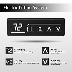 JUMMICO Standing Desk 48" Inches Electric Adjustable Desk Large Sit Stand Desk Home Office Computer Desk Memory Preset with T-Shaped Black Metal Bracket, Black