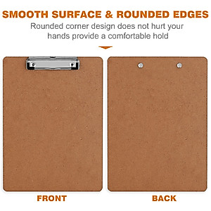 Clipboard, HERKKA 15 Pack Hardboard Office Clipboards Standard A4 Letter Size Clipboard with Low Profile Clip , Size 12.5 x 9 Inch