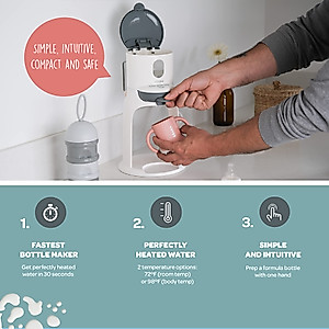 BEABA Bib'Expresso Fast Water Warmer, Formula Maker Preps Bottle in 30 Secs, Quickly Dispenses Warm Water for Baby Bottle, Also a Baby Food Warmer, Grey