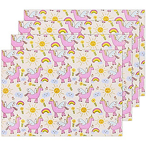 Magic Flying Unicorn Over Rainbow Flower Sunshine Dreams On Pink Wrapping Paper Sheets, Fantasy Horse With Wings and Horn Gift Wrap for Birthday Wedding Bridal Baby Shower Girl Kids, 4 Sheets Folded Flat 20x28 inches per sheet, 15 sq. ft. ttl.