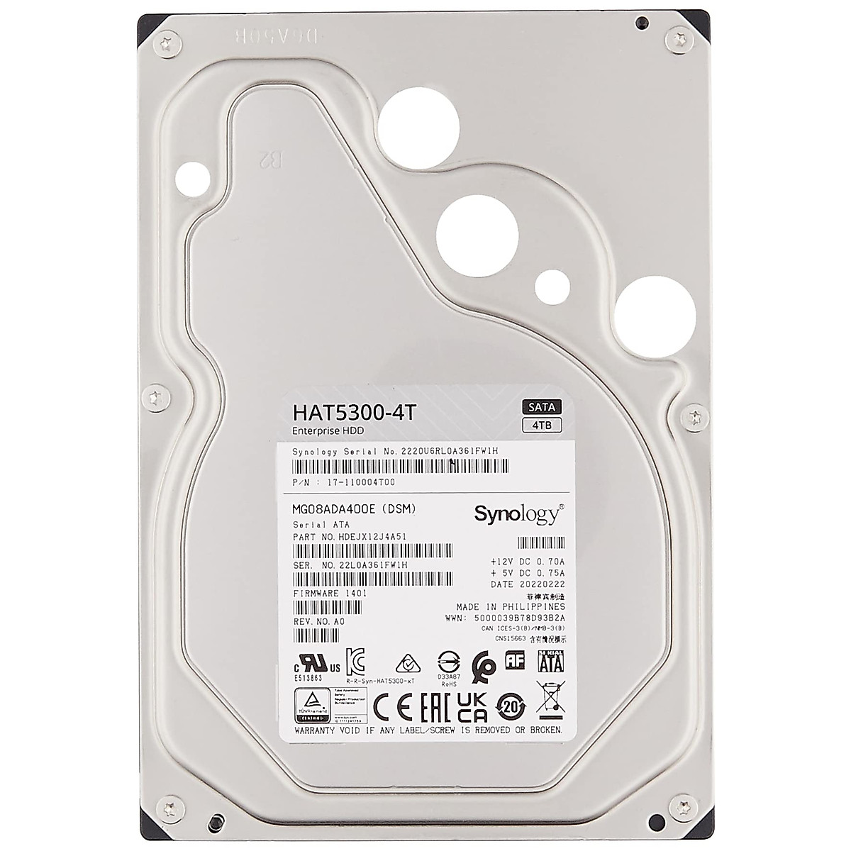 Synology HAT5300-4T 4 TB Hard Drive - 3.5" Internal - SATA (SATA/600)