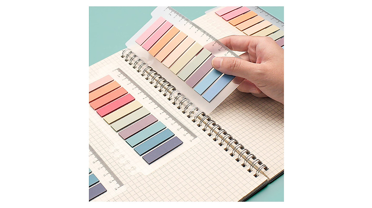 1200 Colorful Sticky Tabs with Ruler - Perfect for Organization & Notes
