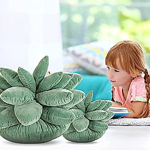 TYISON 3D Succulents Cactus Pillow, Cute Succulents, for Garden or Green Lovers Baby Green Plant Throw Pillows for Bedroom Room Home Decoration Novelty Plush Cushion