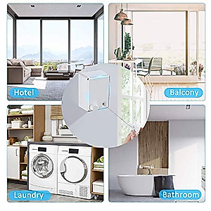 FFUWERG Retractable Clothesline Laundry Line Outdoor Indoor Cord Portable Travel Wall Mounted Space-Saver Single Rope String Clothes Drying Rack for Balcony Bathroom White