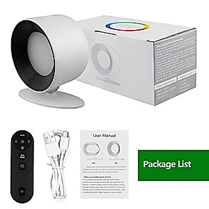 Amouhom LED Wall Sconce with Remote Touch Control Wall Mounted Night Light 5 Brightness Levels &7 Colors with 2500 mAh Battery 360° Rotating Bedside Lamp for Bedroom Living Room (White)