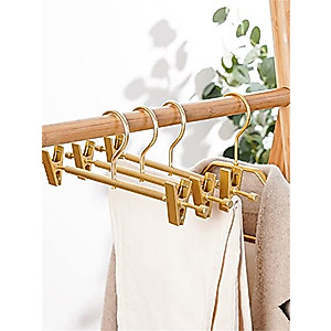 n/a 5pcs Trouser Hanger Clips Aluminum Alloy Anti Slip Pants Skirt Drying Rack Trousers Clips Wardrobe Storage Metal Clothes Hangers