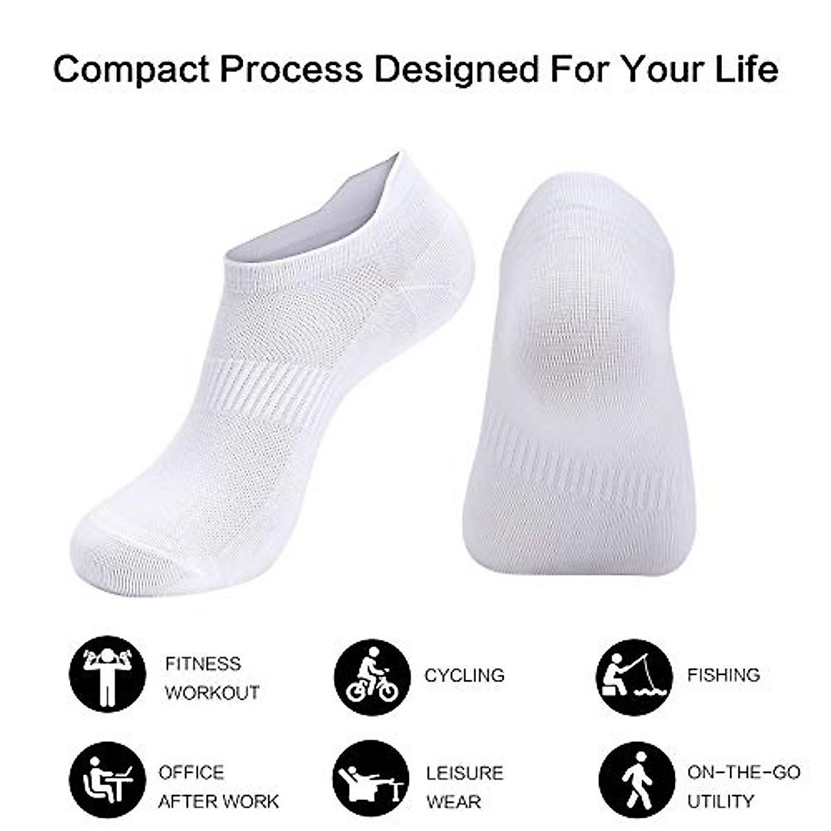 ATBITER Ankle Socks Womens and Men Thin Athletic Running Low Cut No Show Socks With Heel Tab 6/10-Pairs