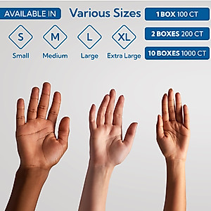 TURBA Clear Latex-Free Disposable Gloves – 100 Ct. Single-Use Powder-Free Vinyl Gloves – Non-Latex Gloves for Cleaning, Sanitary Gloves for Medical Examination, & Food-Safe Cooking Gloves, XL
