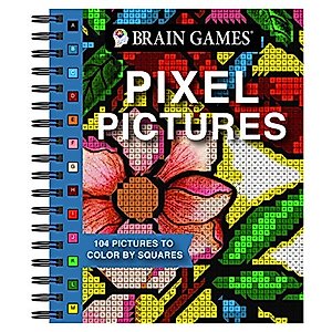 Brain Games - Pixel Pictures: 104 Pictures to Color by Squares